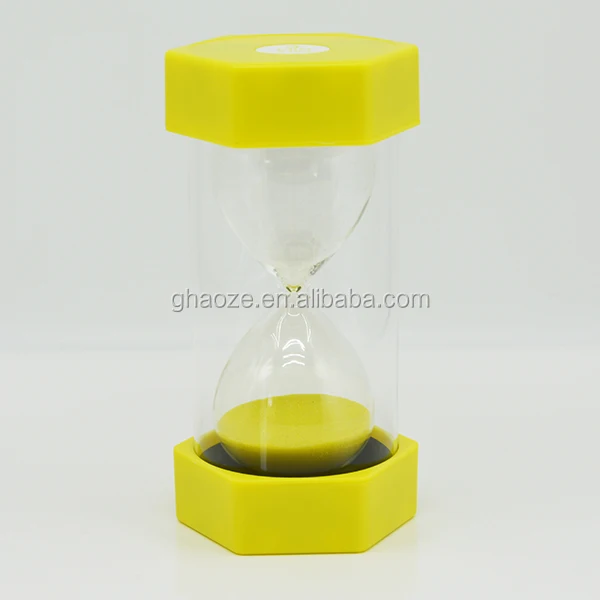 10 Minutes Green Sand Timer - Hexagon Plastic Hourglass