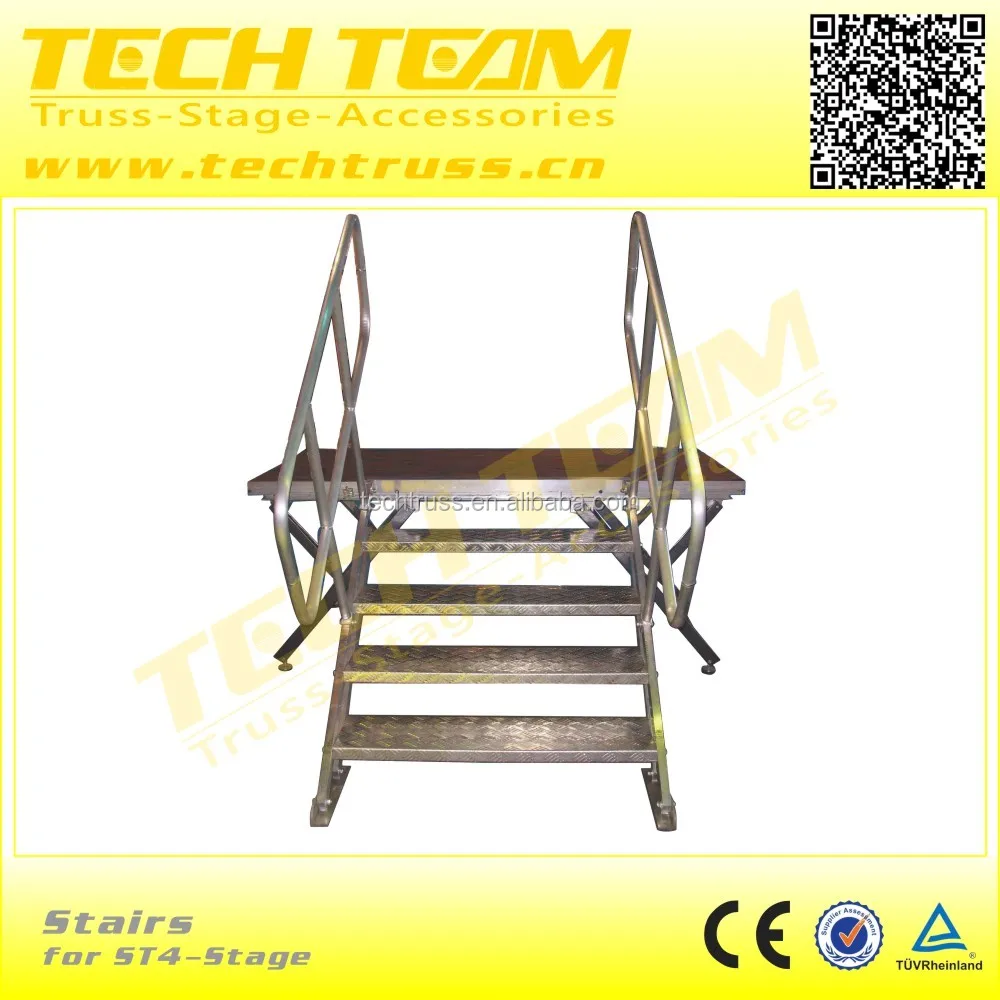 TECH TEAM Portable Stage Platform Stairs - Adjustable & Stylish