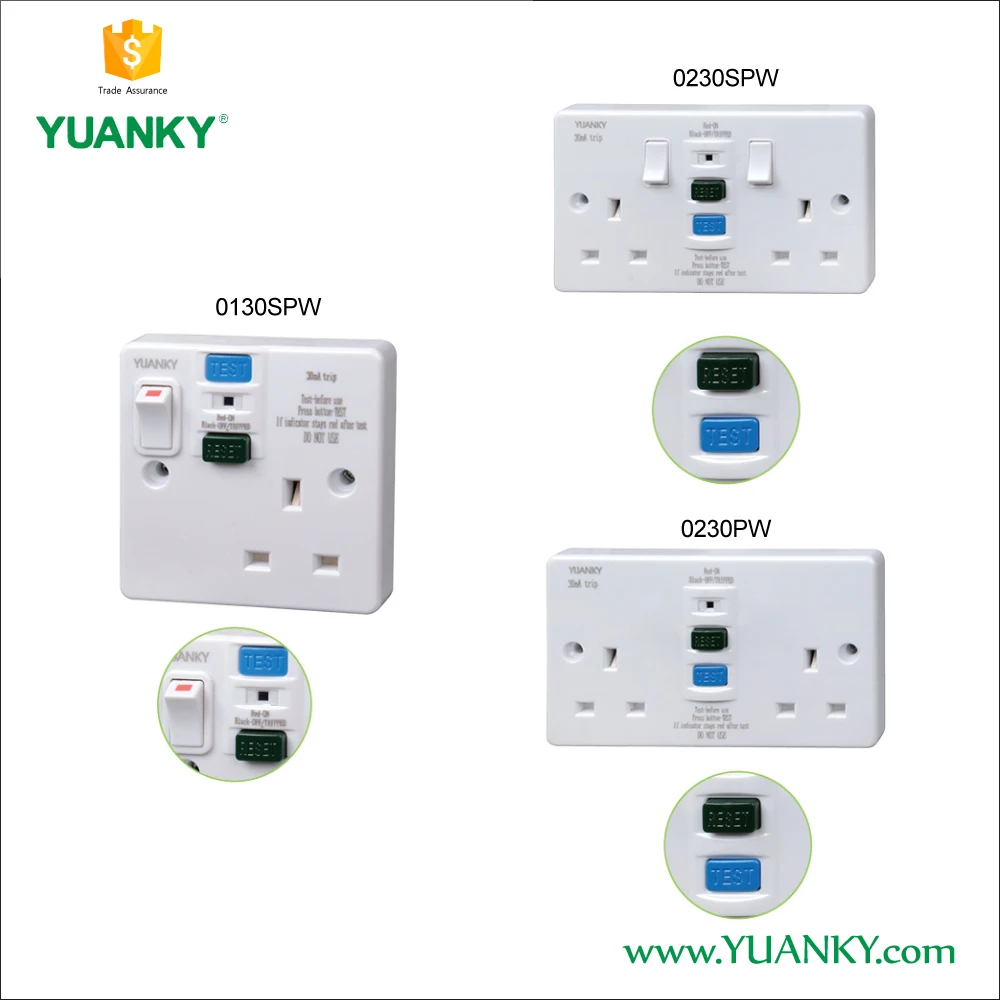 Safe and Reliable - RCD Protected Safety Socket Wall Switch