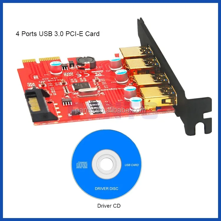 External 4port Usb3.0 Port Pci-e Pci Express Gold Finger Connector With ...