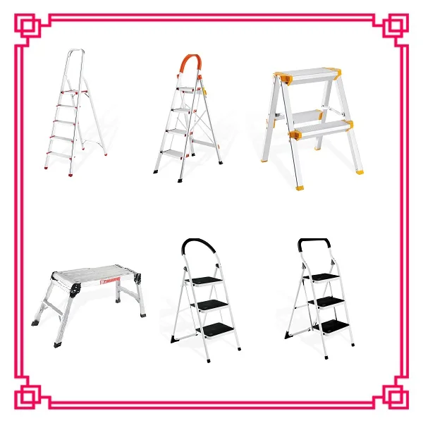 3 Iron Safety Step Ladders with Handrail - Durable & Versatile