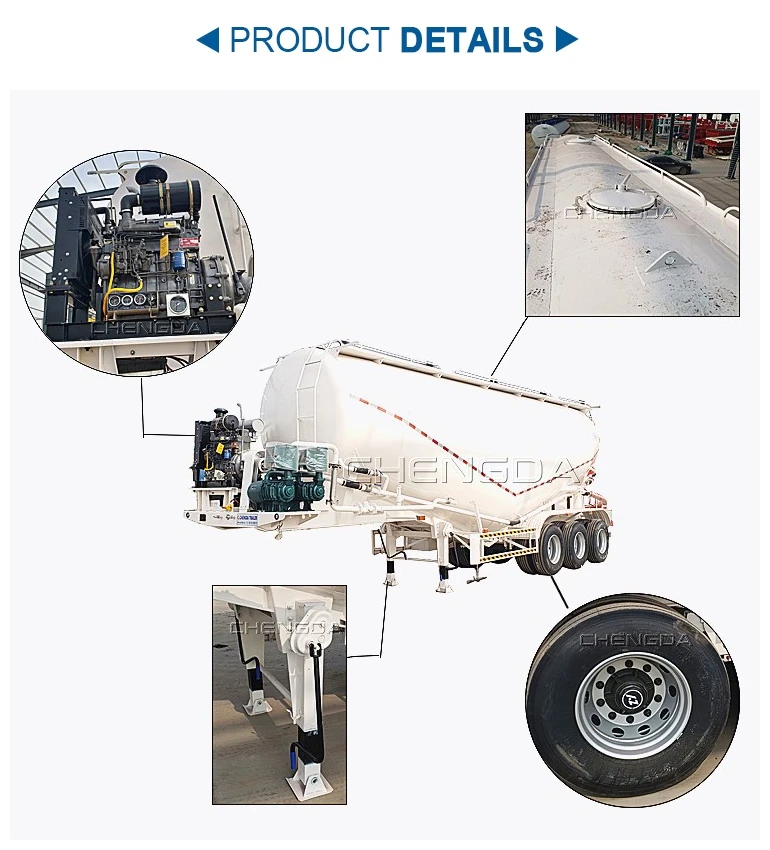 3 Axles Banana Tanker Trailer - Bulk Grain & Cement Transport