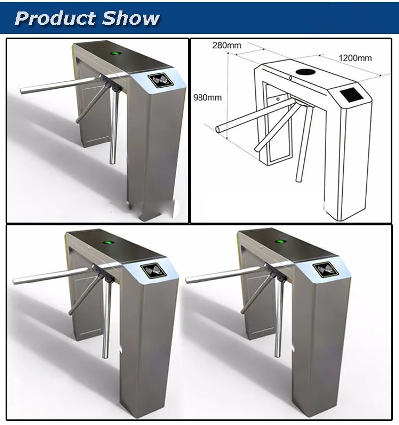 Pedestrian Access Control System - Automatic Bus Tripod Turnstile