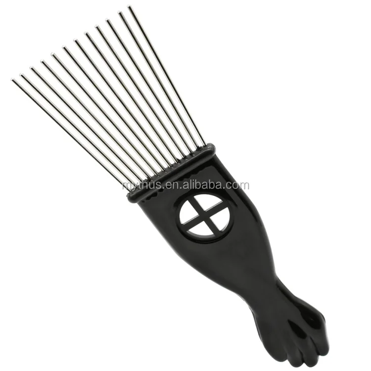 3 Size African Hair Comb - Durable Plastic Handle & Metal Teeth