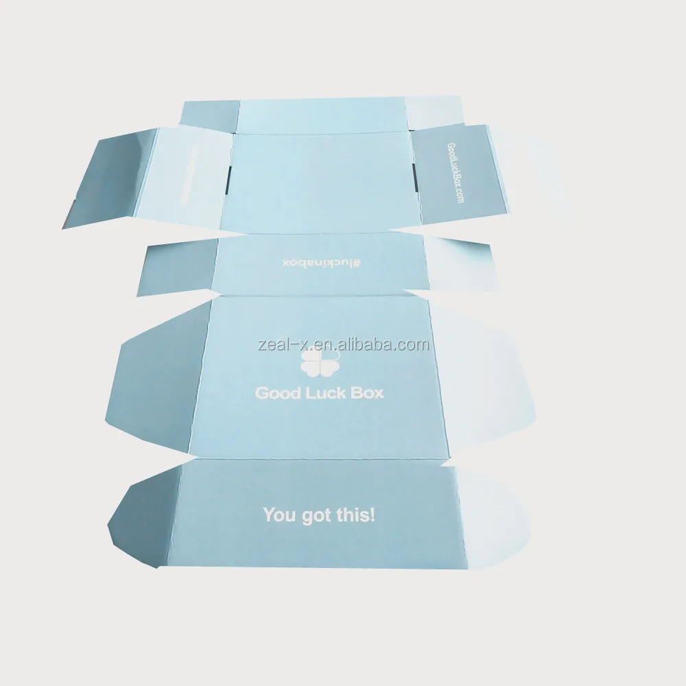 Flat Pack Light Weight Custom Light Blue Color Shipping Boxes 10*8*4 ...