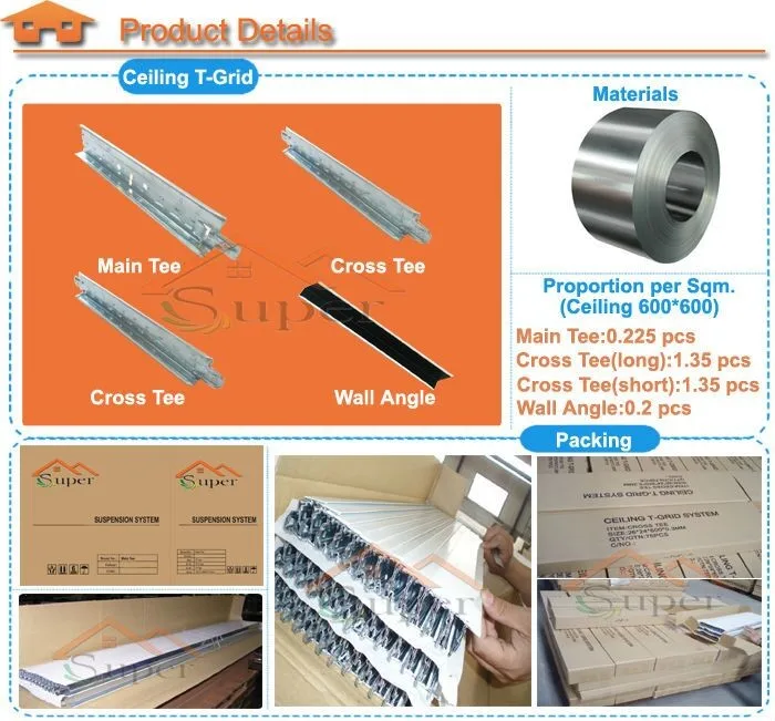 Suspended Ceiling T Grid Profile Steel in Ceiling