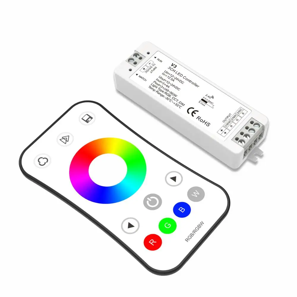 2.4G RF Remote Control with RGB LED Strip Controller