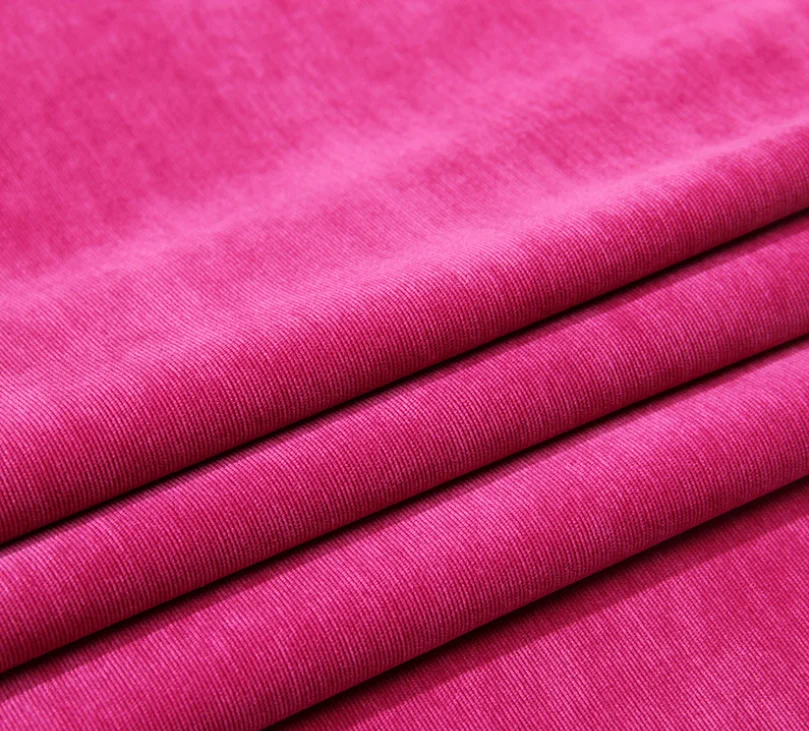 Plain Dyed Polyester Polyamide Blended 28w Corduroy Fabric For T Shirt ...