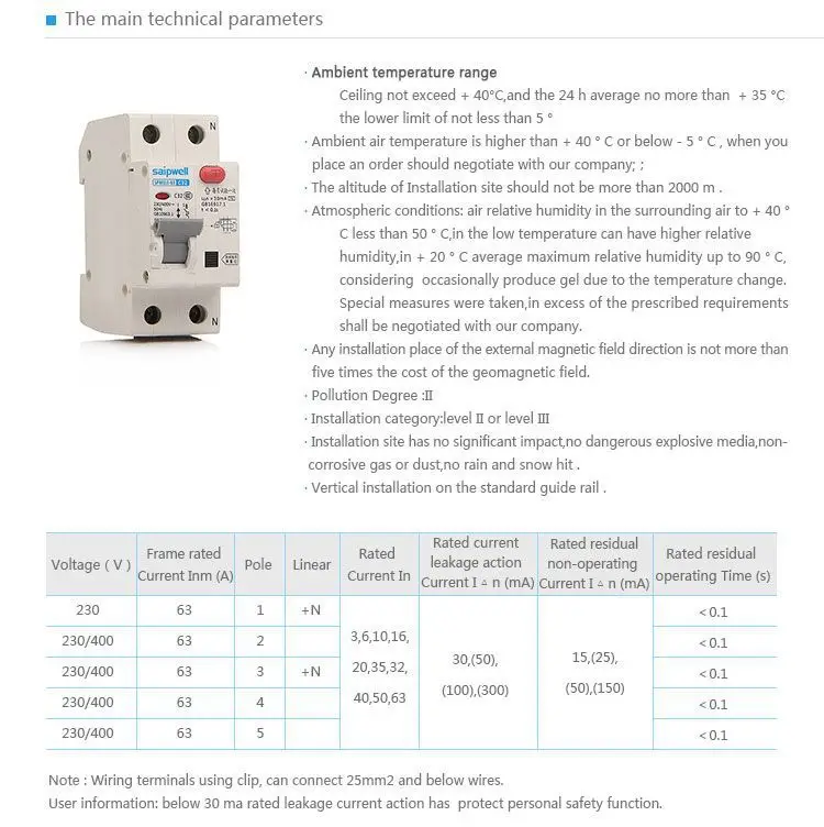 Saipwell High Quality 1p 63a Mcb Mccb Circuit Breaker Rccb Earth ...