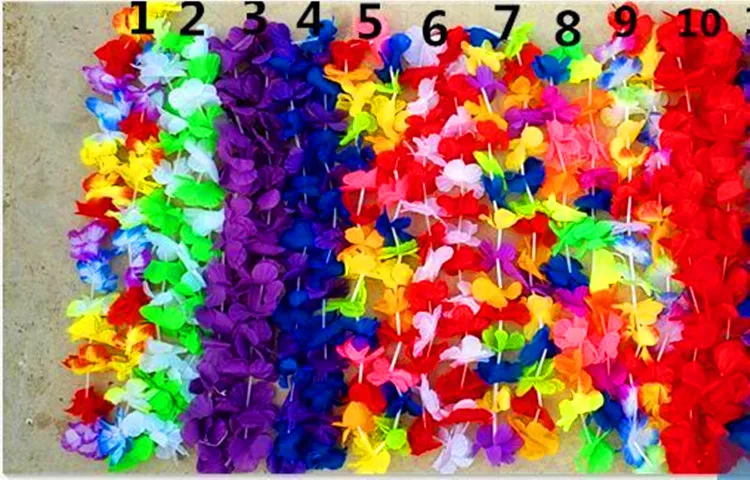 Customized Promotional Colorful Flower Lei Hawaiian Garland For Hawaii ...