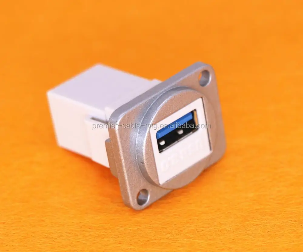 Flanged Panel Mounted Usb 3.0 Coupler - Shielded Type A Connectors ...