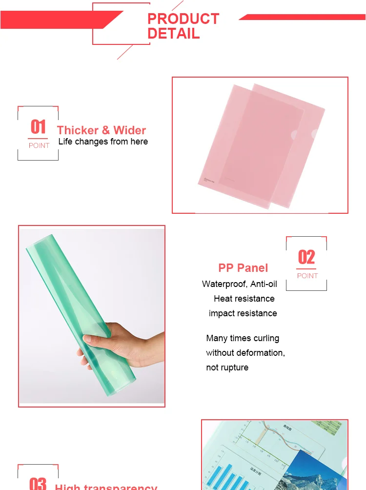 Factory Oem A4 Letter Size Clear Document Folder Project Pockets L ...