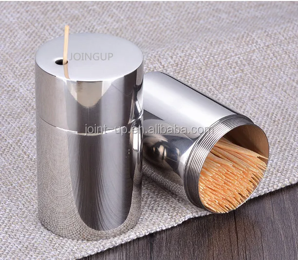 Durable Rustproof Portable Round Metal Stainless Steel Toothpick Tub ...