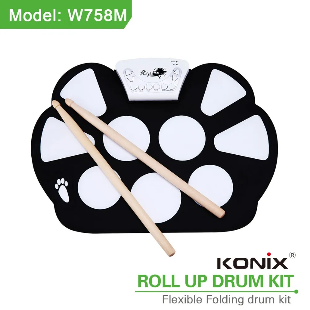 Foldable Midi Electronic Drum Kit With 9 Pads - Drum Kit Online, Oem
