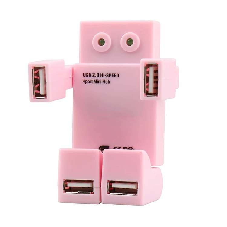 High Speed 4 Usb Port Ac Power Adapter Robot Shape Usb Splitter Hub 2.0 ...