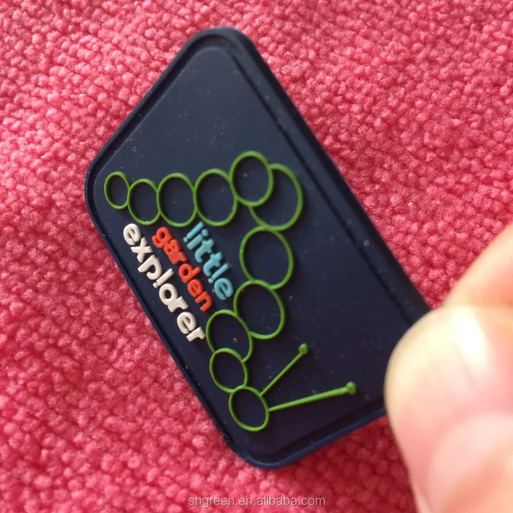 Embossed Brand Logo Rubber Label,Raised Logo Rubber Label With Sewing ...