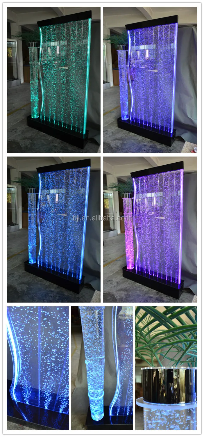 Decorative Water Feature Water Wall Panel Glowing Water Bubble Wall ...
