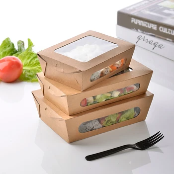 Wholesale Custom Kraft Takeaway Food Box With Window Cardboard Boxes ...