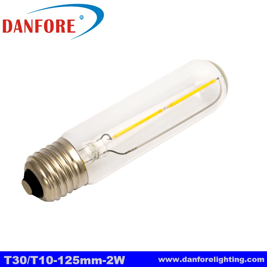2w 3.5w 6w 125mm T30 T10 Filament Led Bulb With E27 E26 Base - Buy T10 ...