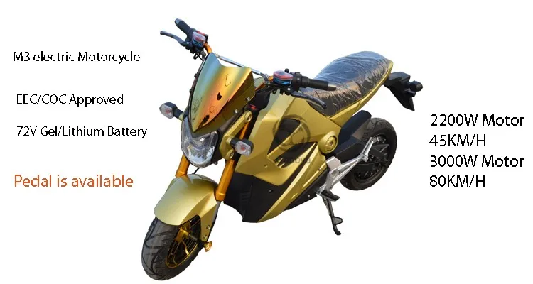 M3 Electric Motorcycle - 72v 3000w Scooter EEC Certified
