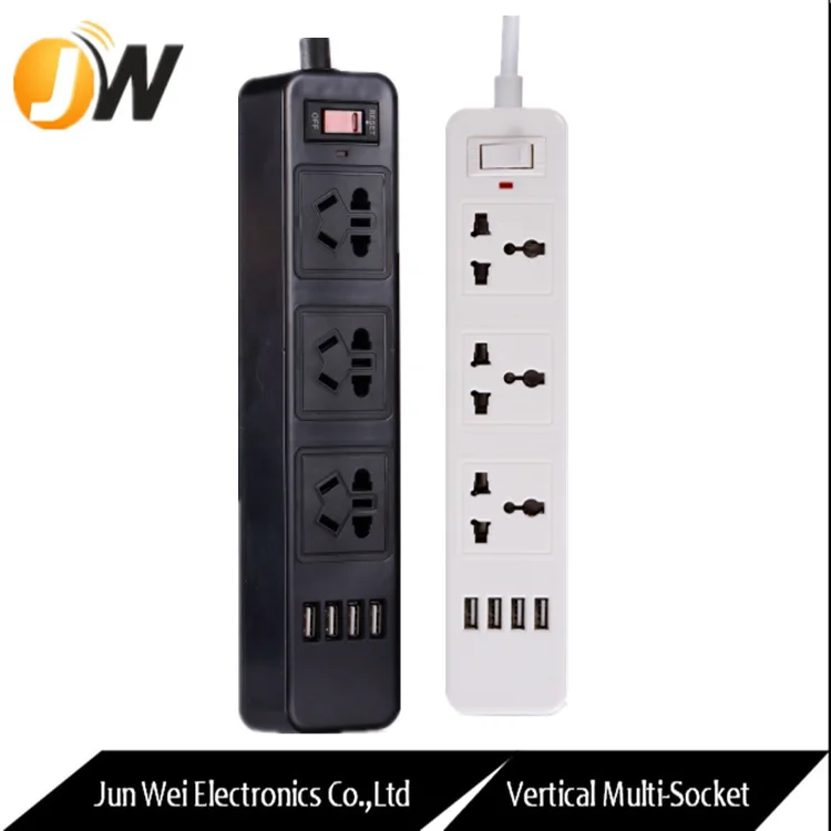 100-250v 10a Multifunction 3 Outlet 4 Usb Charger Port Power Strip 2m ...