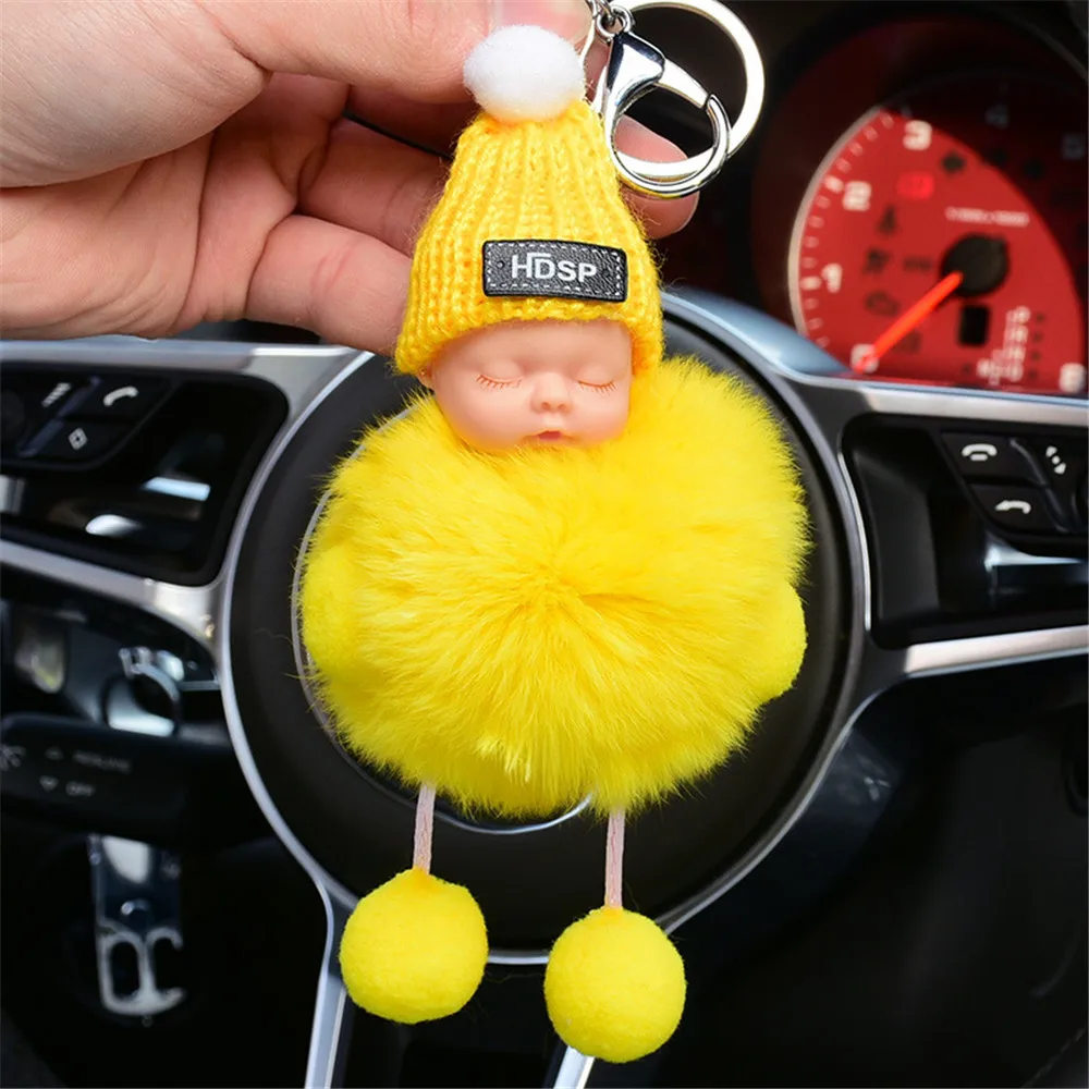 Cute Mini Sleeping Baby Dolls Plush Keychain Toys