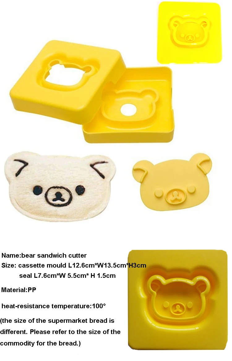 Sandwich Cutter Cute Bear Pocket Bread Cutter Hand Tools Sandwich Kit ...
