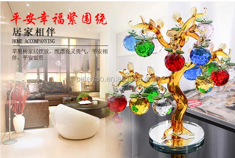 Cheap Crystal Apple Tree with Personalized Logo for Wedding Favor