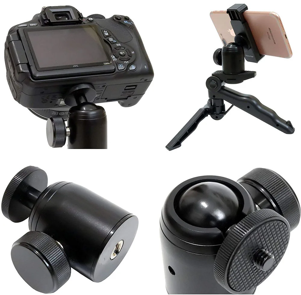 Kaliou 360 Degree Rotating 1/4-3/8 Screw Mini Ball Head For Tripod ...