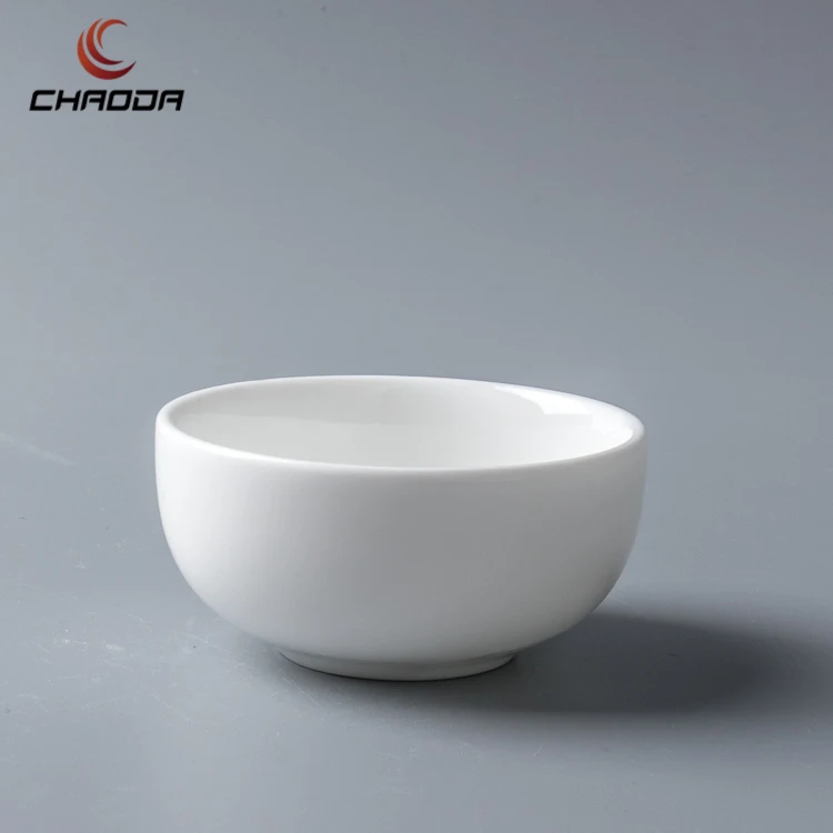 3 Inch Round White Ceramic Soy Sauce Bowl - Eco-friendly