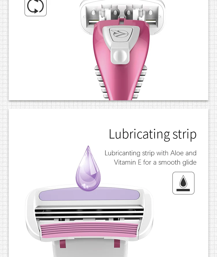 Women Razor Changeable Refills 3 Blades Cartridge System Razor - Buy ...