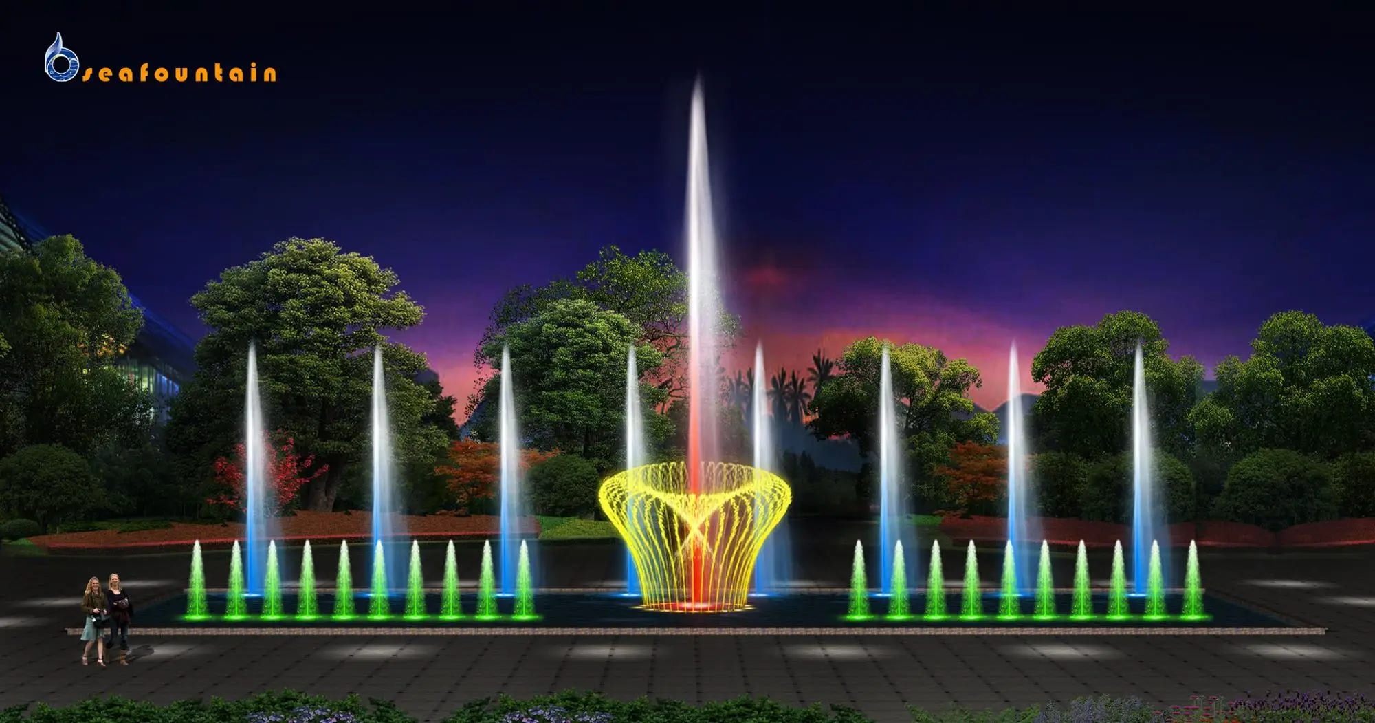 Stainless Colorful Multimedia Musical Fountain Outdoor Hotel Music ...