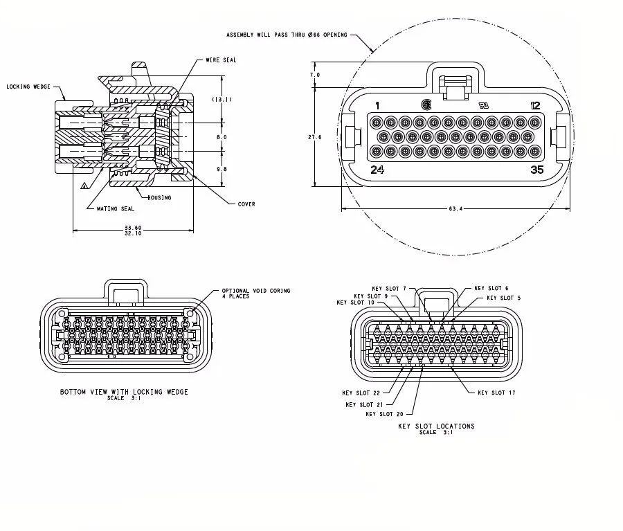 35 Pin Tyco Amp Te Connectivity Auto Ecu Connector 776164-5 - Buy Tyco ...