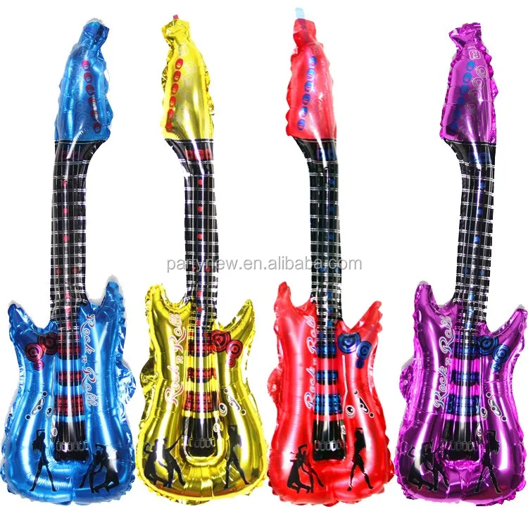 Guitar Toy Inflatable Balloon 78*28cm Fashion Guitar Mylar Balloon ...