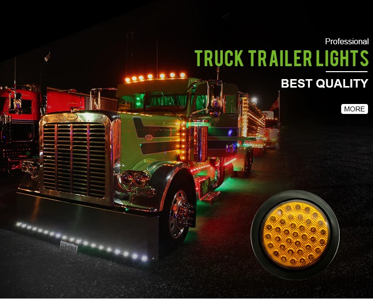 4 Inch Round Led Trailer Tail Light 12v 24v Semi Truck Turn Lamp - Buy ...