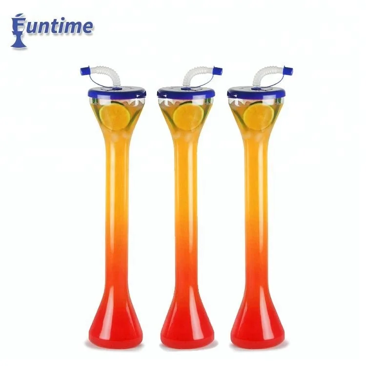 Plastic Disposable Long Neck Yard Cervez Plastic Yard Cups Party Slush ...
