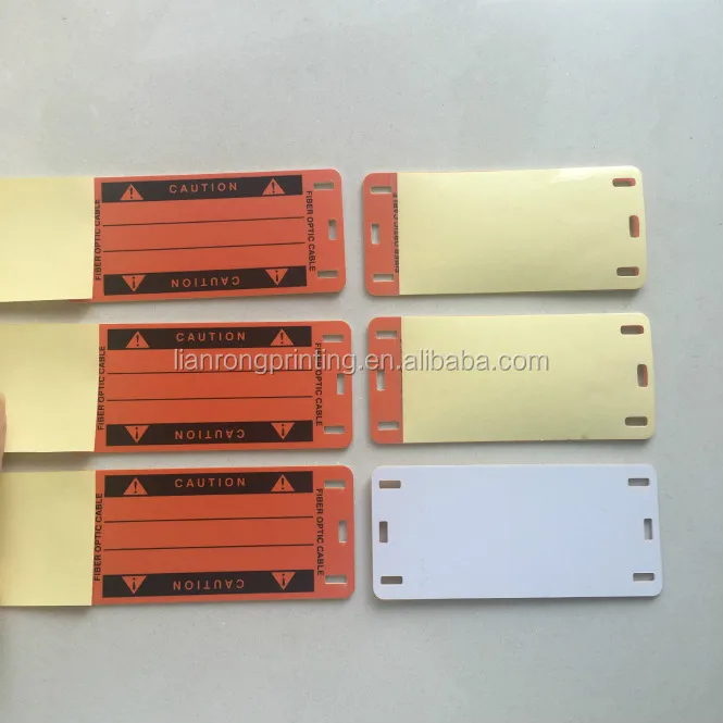 Self Laminating Fiber Optic Cable Tie Tag - Waterproof & Customizable