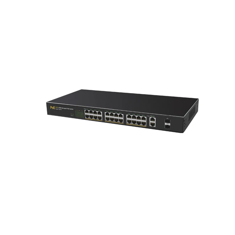 24 Port Managed Poe Switch With 2 Gigabit Uplink 2 Sfp Port Network ...