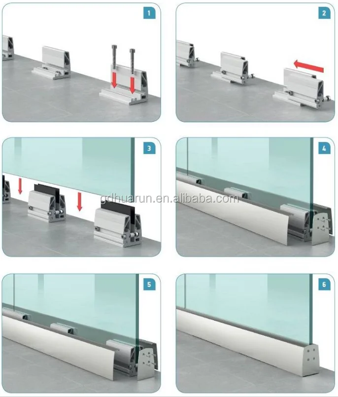New Design 6063 Aluminium Profile Base Shoe Deck U Channel Balustrade ...