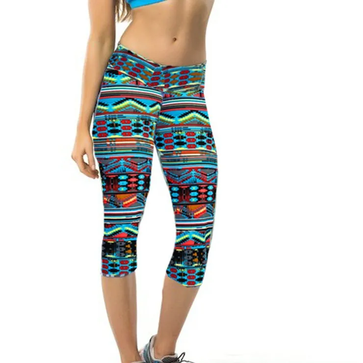 New Arrivals Yoga Band Waist Capri Brushed Cotton Polyester Spandex ...