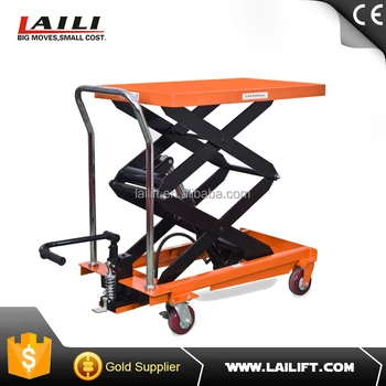 Manual Hydraulic Mechanical Scissor Lift Table With Wheels - Buy ...