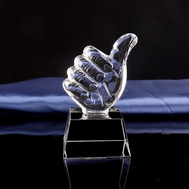 Custom Design Cheap Hand Shape Trophy Crystal Thumbs Up Trophy - Buy ...