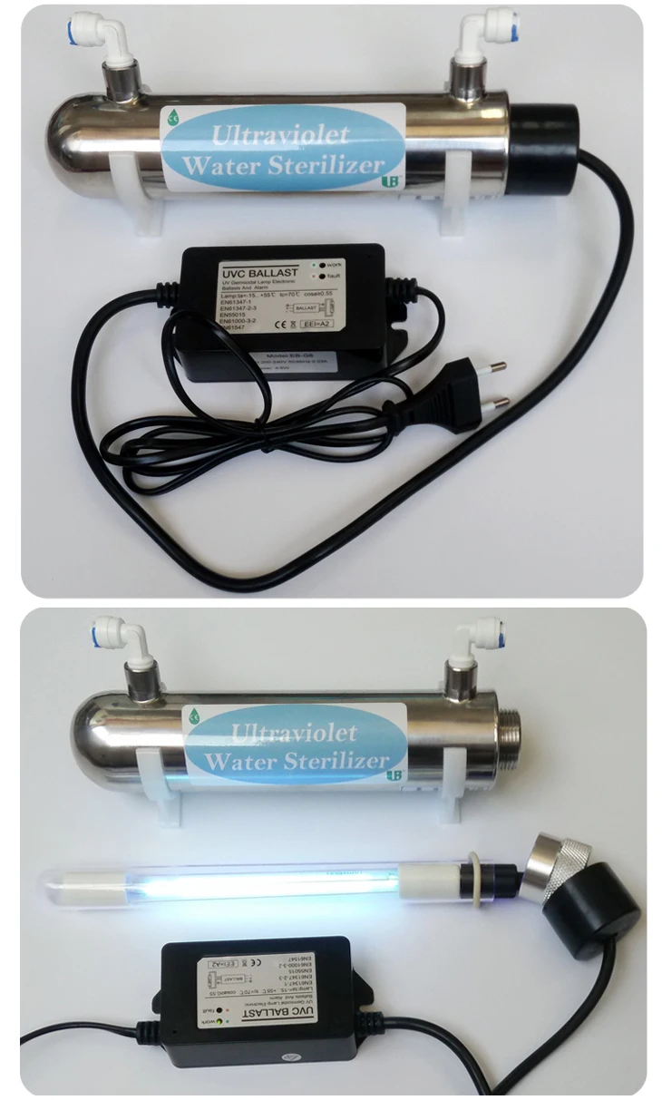 0.2t 12w Ultraviolet Light Uv Water Sterilizer Swimming Pool Uv-c ...