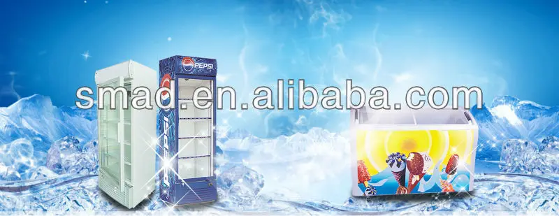 Transparent Glass Door Upright Fridge - 368L Display Cooler for ...