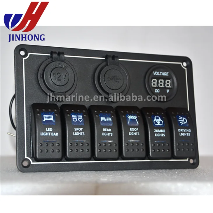 New Waterproof 6way Led Illuminated Rocker Switch Panel/marine Laser ...