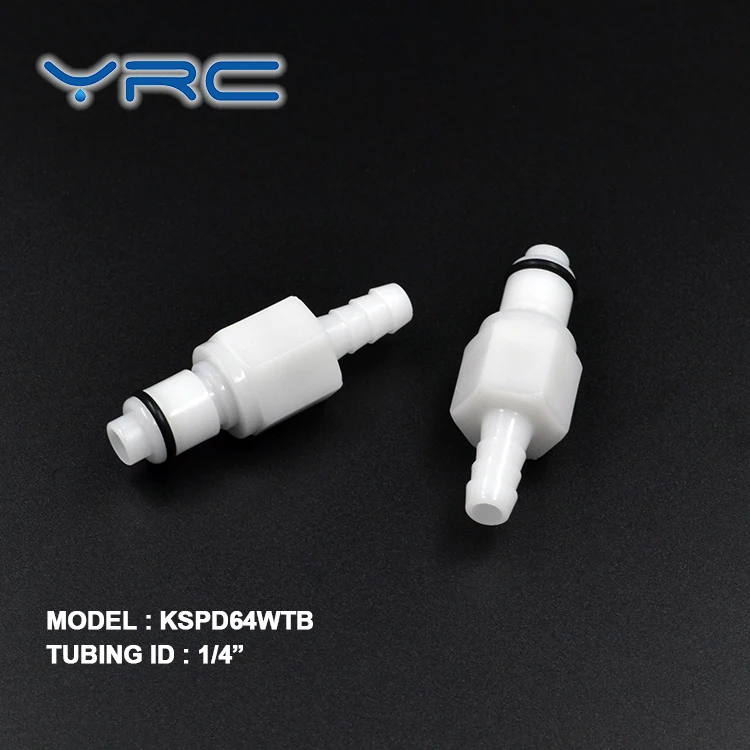 1/4" Plastic Quick Release Shaft Hose Valved Coupling for Air/water