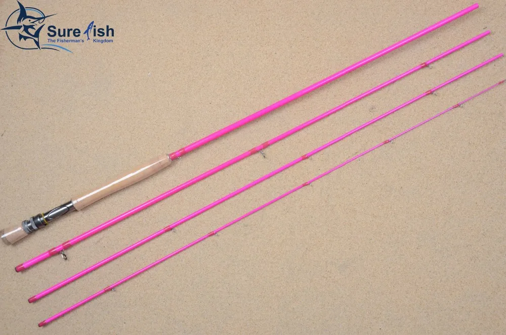 Free Shipping Wholesale Pink Color Cork Grip Fly Fishing Rod - Buy Fly ...
