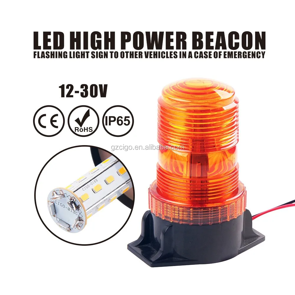 LED-018 Yellow Beacon LED 12-30W 6W Led Strobe Light Amber