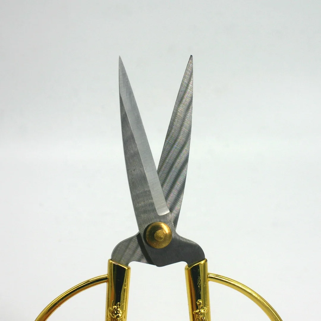 17cm Golden Stainless Steel Scissors With Dragon And Phoenix Design ...