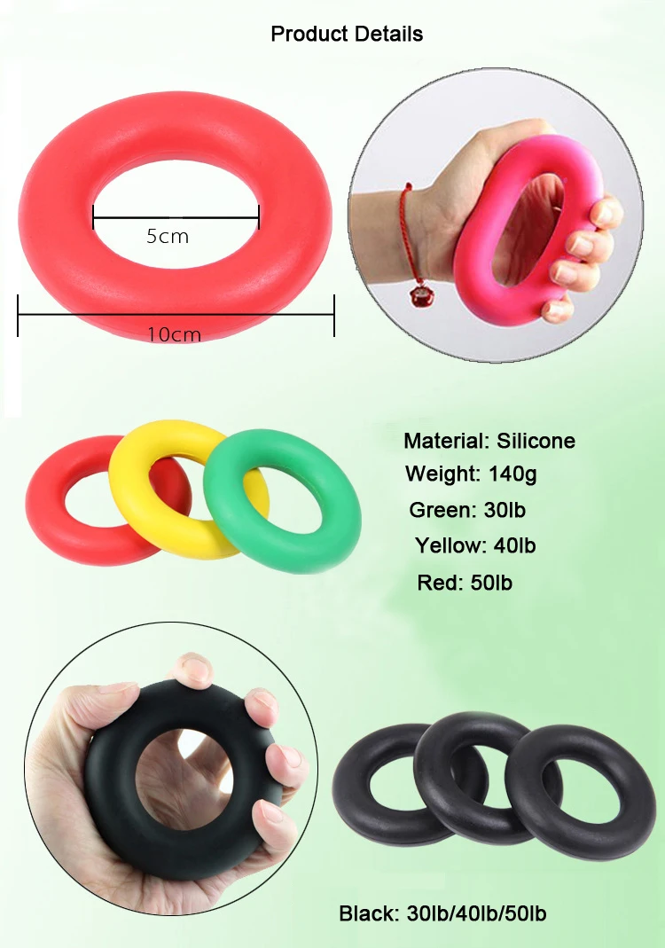10cm Durable Silicone Hand Gripper Round Shape Hand Grips Ring Wrist ...